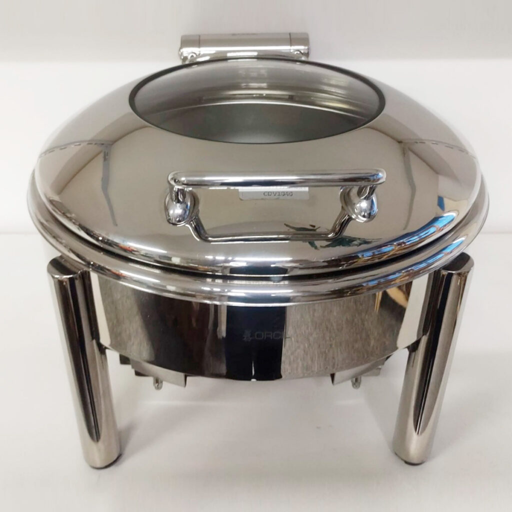 Rechaud Chafing Dish Redondo com Visor 4 L - MBlue Festas