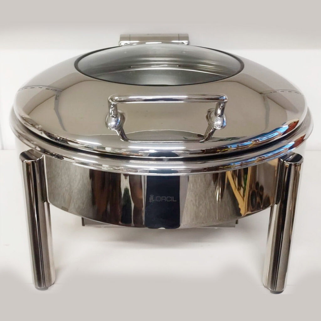 Rechaud Chafing Dish Redondo com Visor 6 L - MBlue Festas
